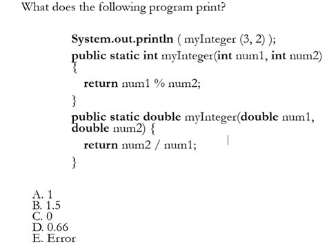 Solved What Does The Following Program Print