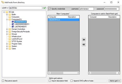 Adding Hosts To Batchpatch From Active Directory