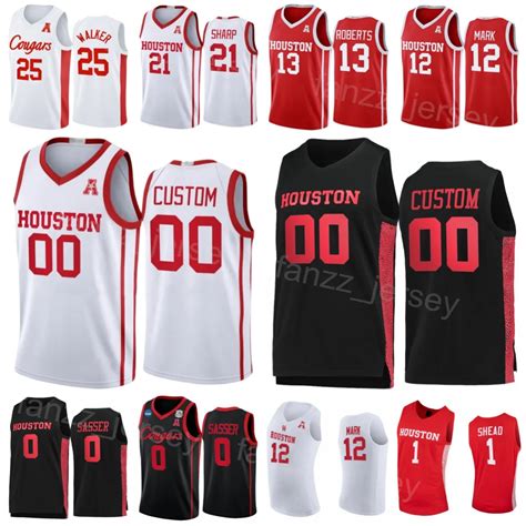 College Basketball Jersey Marcus Sasser 0 Houston Cougars Ncaa Embroidered College Team Shirt