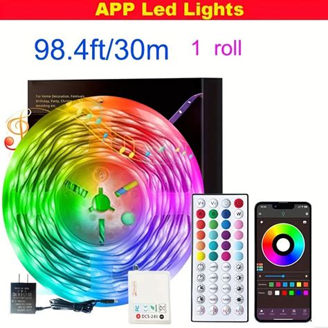100 Ft Led Strip Lights Smart Light With App Remote Control Rgb Led