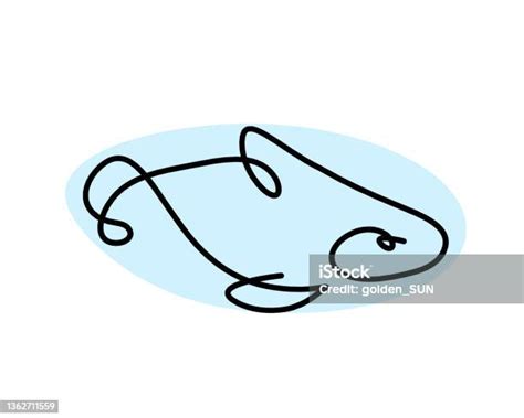 흰색 배경에 라인 그리기로 물고기의 색상 실루엣 강에 대한 스톡 벡터 아트 및 기타 이미지 강 로고 물고기 Istock