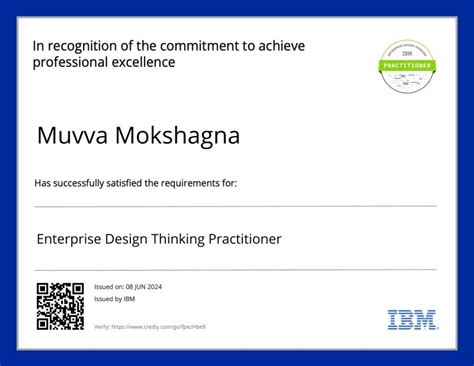 Mokshagna Muvva On Linkedin Ibm Designthinking Certification