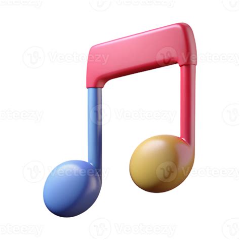 Romantic Exquisite Musical Note With A Stem Crisp Edges Symmetrical Flat Color Design With