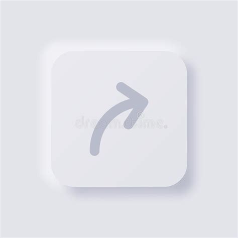 Curve Arrow Icon White Neumorphism Soft Ui Design For Web Design