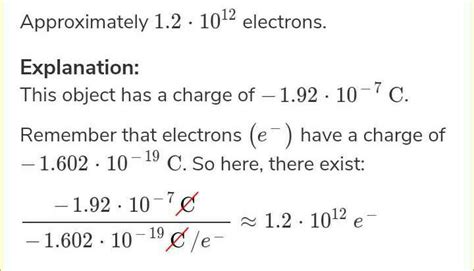An Object Has As Excess Charge Of C How Many Excess Electrons Does It Have