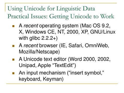 Ppt Using Unicode For Linguistic Data Powerpoint Presentation Free Download Id5815236
