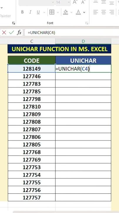 Learn How To Use The Unichar Function In Ms Excel Excel Viralvideo