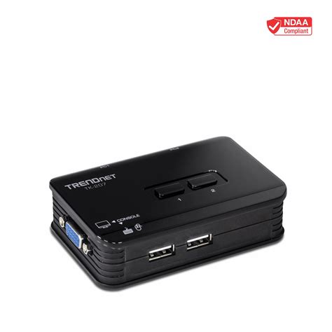 TRENDnet 2 Port USB KVM Switch Kit For Desktop Network Computer TK 207K Walmart Com