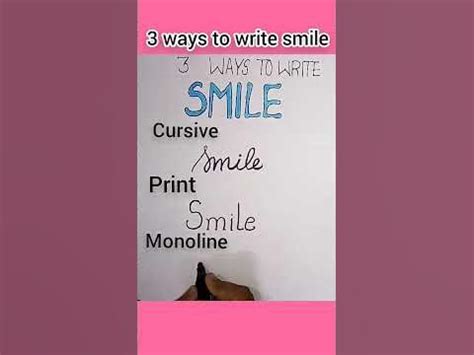3 Ways To Write Smile Calligraphy Viral Viralshorts Trending
