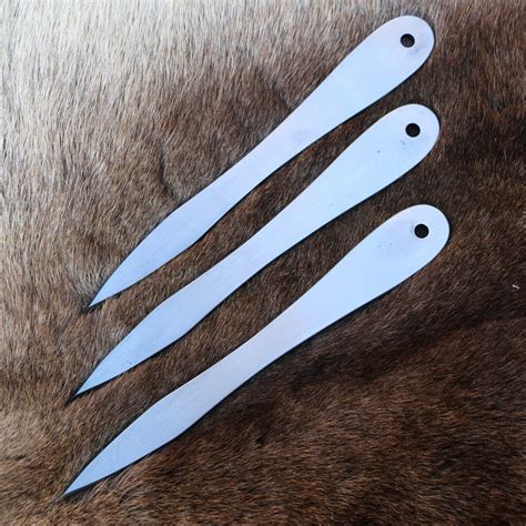 Arrow Throwing Knives 8mm Set Of 3 Polished Drakkaria Throwing Knives