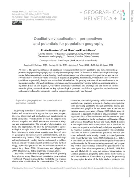 Pdf Qualitative Visualisation Perspectives And Potentials For