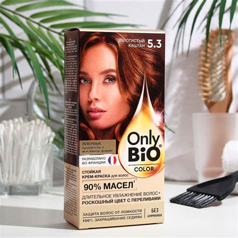 Крем-краска для волос Only Bio Color 5.3 Золотистый каштан, 115мл ...