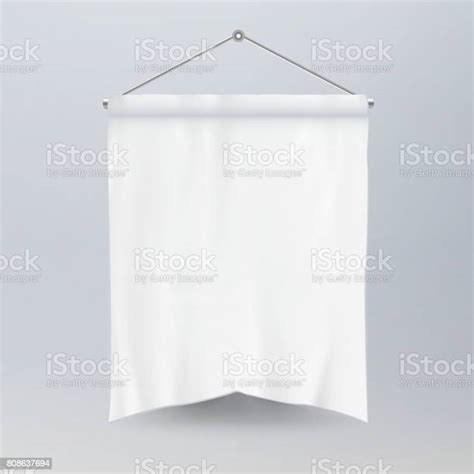화이트 페 넌 트 서식 파일 벡터입니다 빈 3 차원 페 넌 트 배너 빈입니다 고전적인 형태 질감에 대한 스톡 벡터 아트 및 기타 이미지 Istock