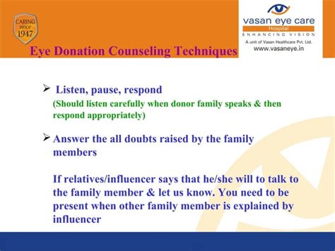 Eye Donation Counseling Techniques Ppt