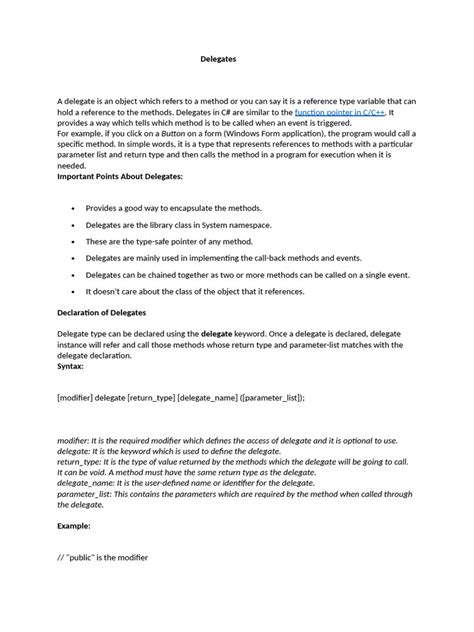 Pse Delegates Pdf Method Computer Programming Parameter Computer Programming