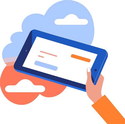 Premium Vector Hand Holding Tablet In Ux Ui Flat Style Isolated On Background