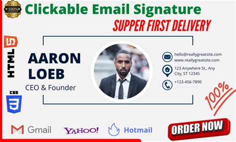 Create A Clickable Html Email Signature By Webpro326 Fiverr