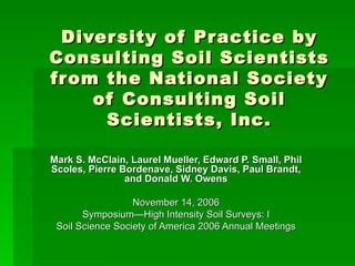 Diversity Of Soil Science Practice PPT