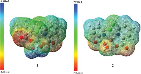 Molecular Electrostatic Potential Mep Surfaces For 1 And 2 Obtained