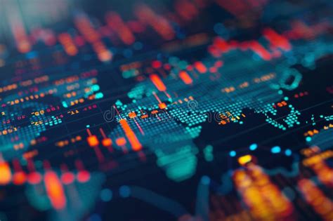 Closeup On A High Tech Digital Ledger Displaying Real Time Global