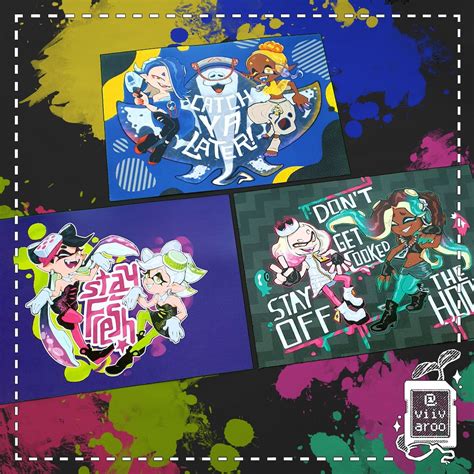 Splatoon A4 Art Prints Squid Sisters Off The Hook Deep Cut Etsy