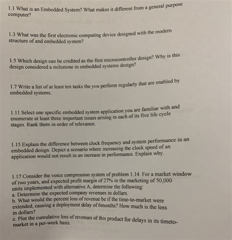 Solved 11 What Is An Embedded System What Makes It