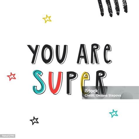 슈퍼 영웅 귀엽고 재미있는 아이 레터링 아기 프린트와 유아용 포스터에 적합합니다 색상 벡터 일러스트레이션 아이에 대한 스톡 벡터