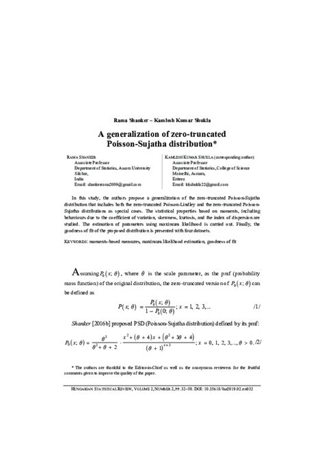 Pdf A Generalization Of Zero Truncated Poisson Sujatha Distribution