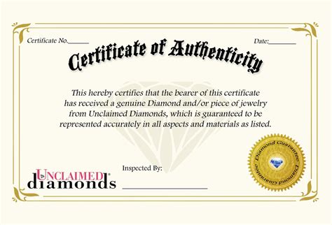 Certificate Of Authenticity Template Sample Example