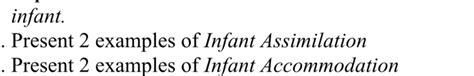 Solved Infant Present 2 Examples Of Infant Assimilation