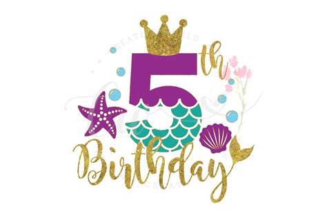 My 5th Birthday Mermaid Svg Mermaid Svg Mermaid Birthday 345939