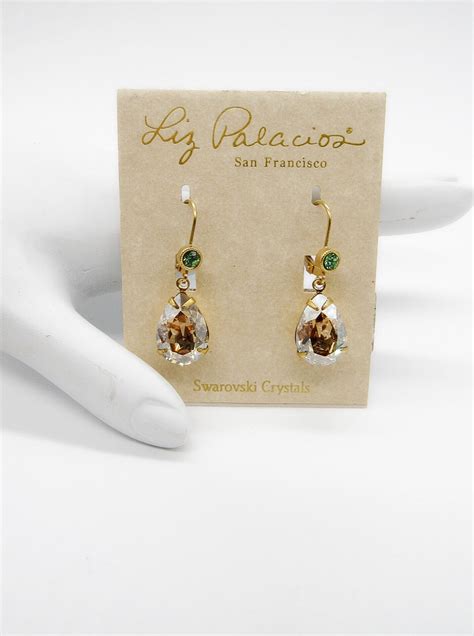 Retired Liz Palacios Brilliant Gold Plated Faceted Citrine Swarovski