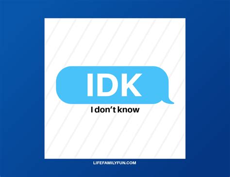 what does idk mean
