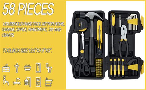 Martcolor 58 Piece Household Tool Set General Household Hand Tool Kit