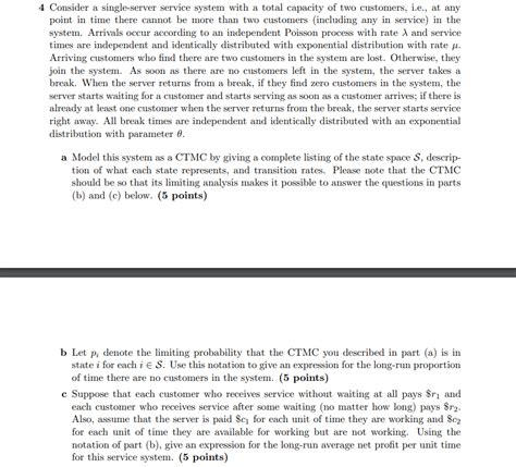 4 Consider A Single Server Service System With A Chegg Com