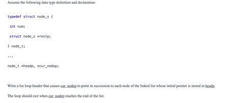 Solved Assume The Following Data Type Definition And
