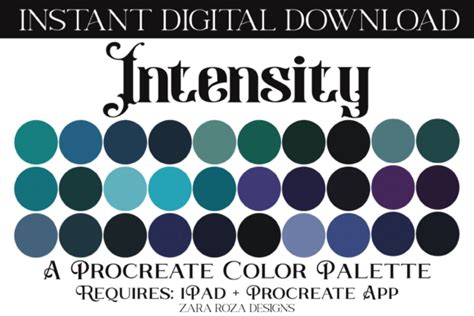 Intensity Procreate Color Palette Graphic By Zararozadesigns · Creative