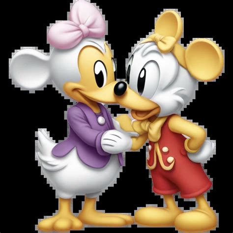 Mickey Mouse Kissing Daisy Duck Emoji Ai Emoji Generator