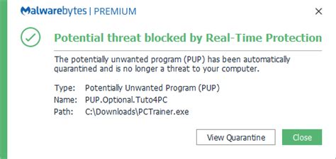 Malwarebytes Threat Alert Pupoptionaltuto4pc