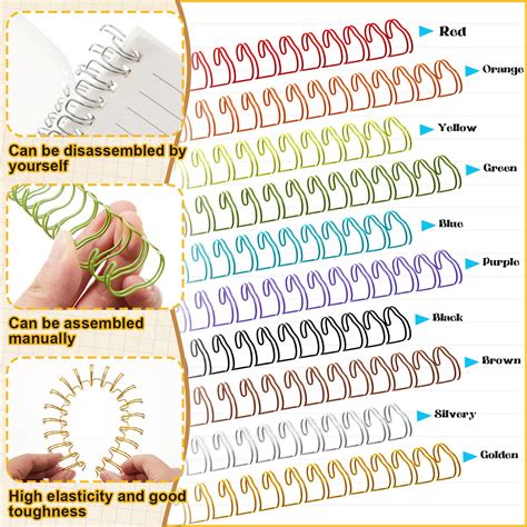 100 Pcs Metal Double Loop Binding Wires 916 Bulk Cinch