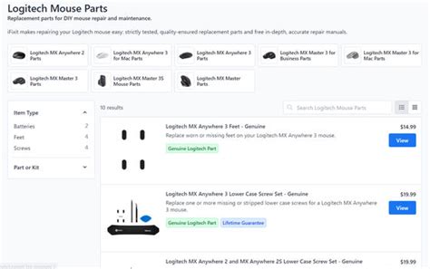 Logitechがifixitと提携してワイヤレスマウスの修理部品やツールキットを販売すると発表 Gigazine