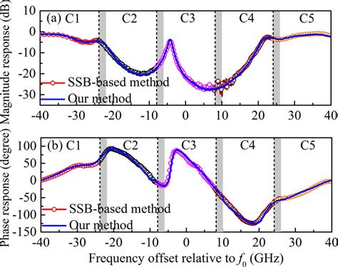 measured a magnitude frequency response and b phase frequency