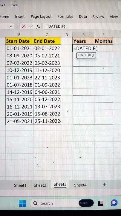 Find Yearsmonths Between 2 Dates In Excel 💯 Excel Datedif Function 🔥