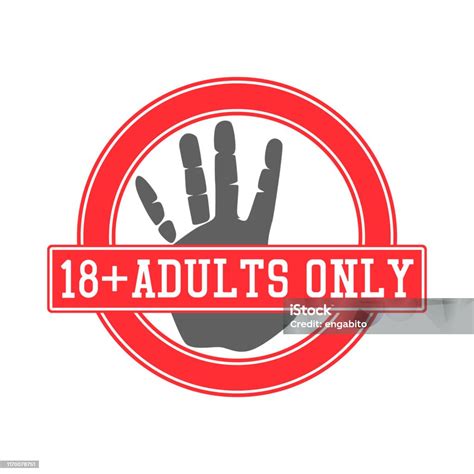 Ilustración De Solo Adultos Advertencia Sobre Fondo Blanco Ilustración