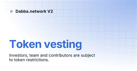 Token Vesting Dabba Network V2