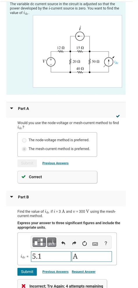 solved the variable dc current source in the circuit is