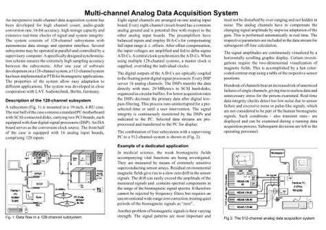 Multi Channel Analog Data Acquisition System PTB