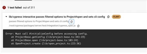 Flaky Test Must Call Initializeconfig Before Accessing Config · Issue