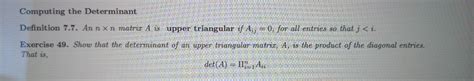 Solved Computing The Determinant Definition 77 An N×n Solved Computing The Determinant Definition 77 An N×n