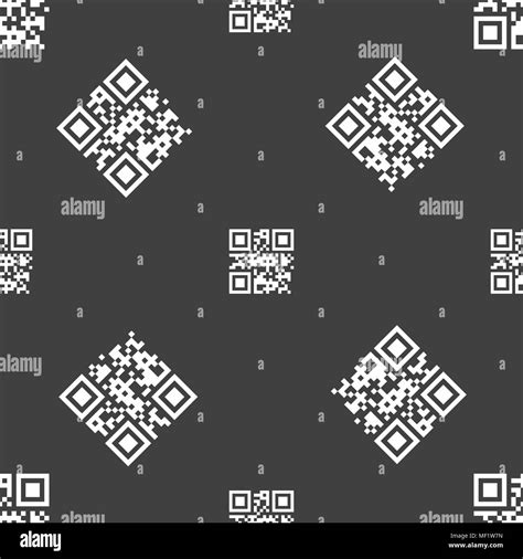 Qr Code Icon Sign Seamless Pattern On A Gray Background Vector Illustration Stock Vector Image